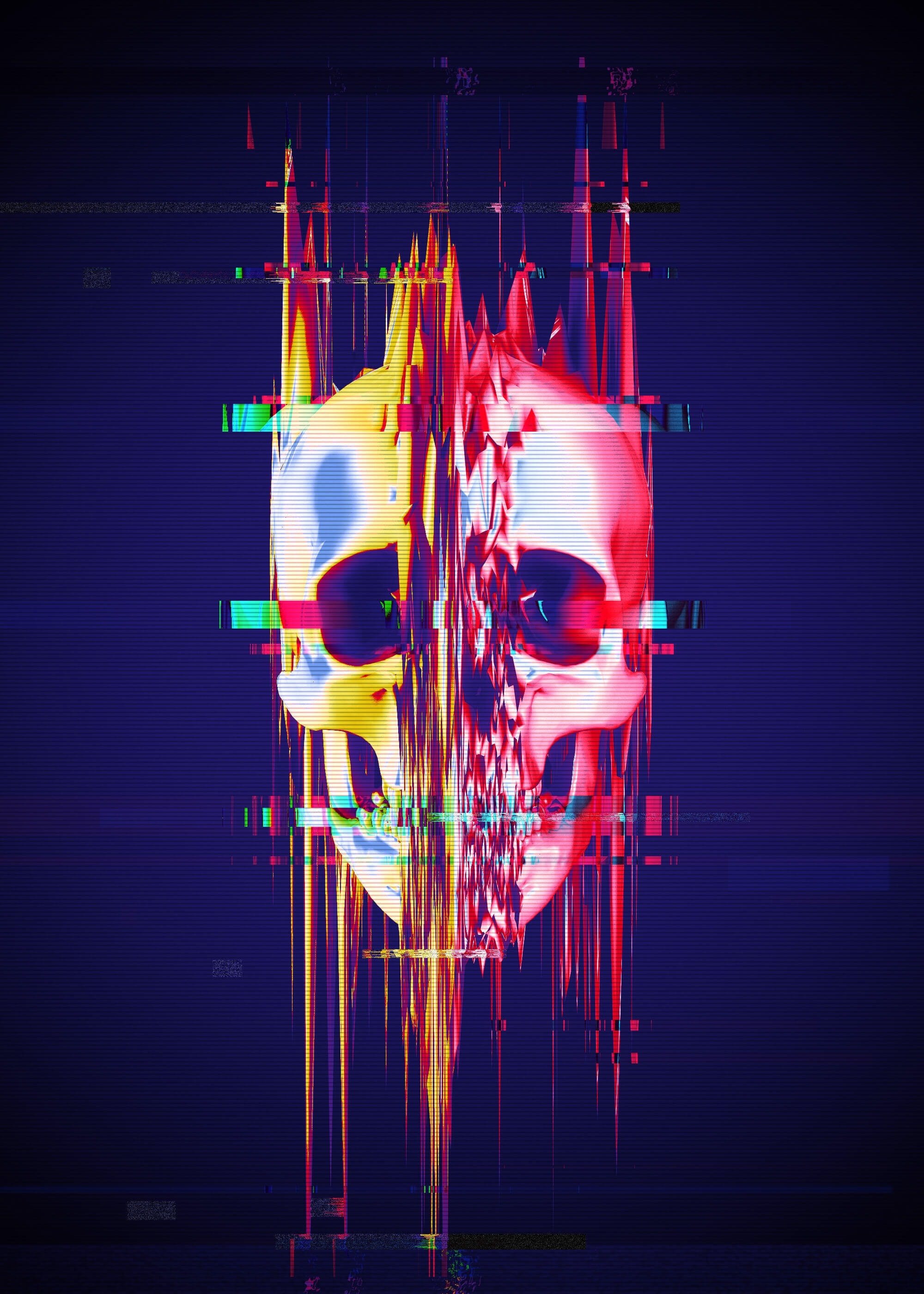 Glitch Skull – Rafaël De Jongh – Web Developer | 3D Artist